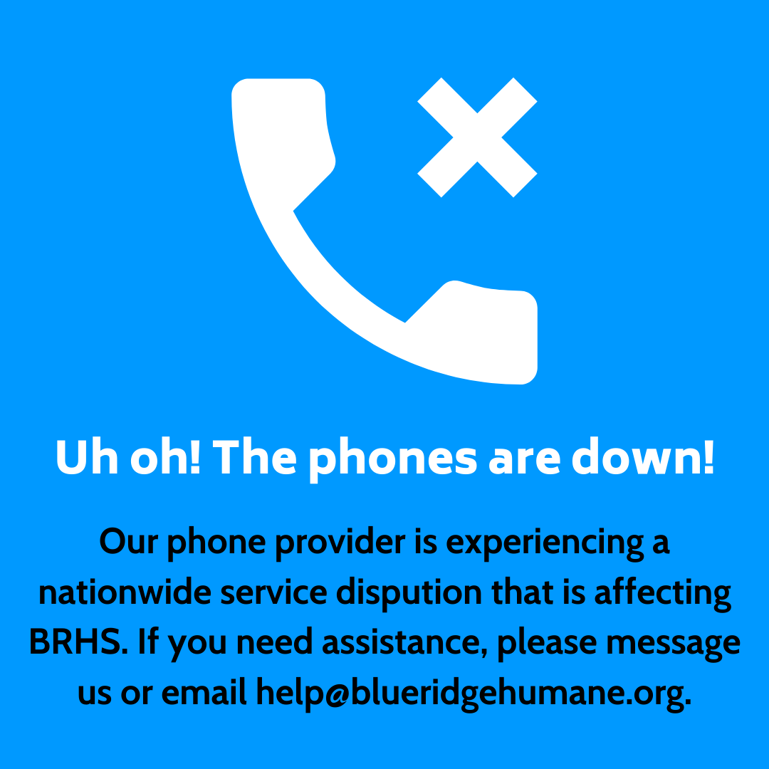 Current Phone Issues Affecting Contact - Blue Ridge Humane Society